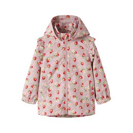 Outdoorjacke name it "NMFMAXI JACKET LI FRILL AOP", M&auml;dchen, Gr. 98, keepsake lila aop:1 strawberry, Web, Obermaterial: 100% Polyester, bedruckt, Po-bedeckend, elastischer Bund, Jacken Outdoorjacke