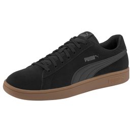 Sneaker Puma "Puma Smash v2", Damen, Gr. 44, schwarz, Leder, unifarben, Schuhe Sneaker, aus Leder und Synthetik, atmungsaktiv, mit Schn&uuml;rung