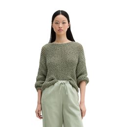 Marc O'Polo Strickpullover MARC O'POLO "aus Organic-Cotton-Mix-Slub", Damen, Gr. L, fresh sage, Obermaterial: 75% Baumwolle, 25% Polyester, unifarben, U-Boot-Ausschnitt, Pullover Strickpullover