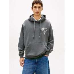 Kapuzensweatshirt Tommy Jeans "TJM RELAXED NEON SIGN", Herren, Gr. XL, schwarz, Sweatware, Obermaterial: 100% Baumwolle, bedruckt, relaxed fit normal, Rundhals, eingesetzt Rippb&uuml;ndchen, Sweatshirts, Relaxed fit mit Kapuze