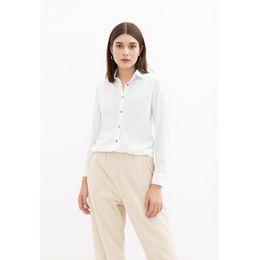V&eacute;ro Moda Langarmbluse VERO MODA "VMNORA LS OVERSIZE SHIRT WVN GA NOOS", Damen, Gr. L, wei&szlig; (hellwei&szlig;), Web, Obermaterial: 53% Polyester, 47% Viskose, unifarben, oversize Po-bedeckend, Blusen