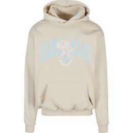 Kapuzenpullover Karl Kani "Karl Kani Karl Kani OG Eagle Print OS Hoodie", Herren, Gr. L, light sand, light blau, 100% Baumwolle, mehrfarbig, loose fit, ohne Ausschnitt, Pullover Kapuzenpullover