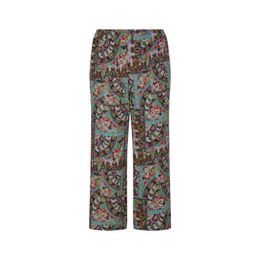Schlupfhose GOLDNER "Weite Hose VERA mit Patch-Print", Damen, Gr. 38, N-Gr, bunt (bunt, gemustert), Obermaterial: 100% Viskose CV., Hosen Schlupfhose