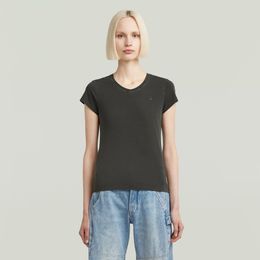 G-Star Raw V-Shirt G-STAR "Eyben", Damen, Gr. L (40), schwarz (asfalt gd), Jersey, Obermaterial: 100% Baumwolle, unifarben, slim fit normal, V-Ausschnitt, Shirts, mit Label
