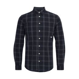 Langarmhemd Casual Friday "Langarmhemd CFAnton", Herren, Gr. M, N-Gr, schwarz (schwarz navy), Obermaterial: 100% Baumwolle CO., Hemden