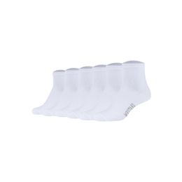 Kurzsocken Mustang "Socken Casual Organic Cotton Quarter 6-Pack 6er Pack", Damen, Gr. 35-38, wei&szlig;, Obermaterial: 73% Baumwolle CO. 23% Polyester PES. 2% Polyamid PA. 2% Elasthan EL., Socken