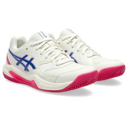 Tennisschuh asics "GEL-DEDICATE 8 CLAY", Damen, Gr. 39, cream, schwarz cobalt, Synthetik, Schuhe, Sandplatzschuhe f&uuml;r Aschepl&auml;tze