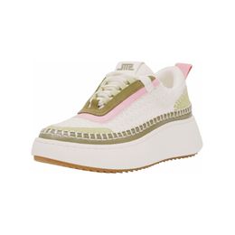 Plateausneaker Steve Madden "Steve Madden Sneaker Lederimitat/Textil", Damen, Gr. 38, wei&szlig;, gr&uuml;n, Lederimitat, Textil, Schuhe Plateausneaker