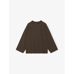 Strickpullover MOSHI MOSHI MIND "moshi moshi mind Sweater Earth", Damen, Gr. L, schwarz braun, Obermaterial: 100% Baumwolle, Pullover Strickpullover