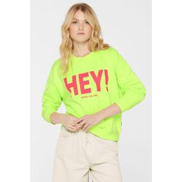 Damen Sweaternew lime print, Gr. M, SENSES.THE LABEL, bedruckt, Sweatware, Material: 50% Baumwolle, 50% Polyester, Sweatshirts, mit &uuml;berschnittenen