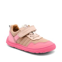 Barfu&szlig;schuh bisgaard "barefoot baloo", Kinder, Gr. 32, pink, kombiniert, Leder, Textil, Schuhe Barfu&szlig;schuh, Klettschuh mit Gummizug und Klett, Gr&ouml;&szlig;enschablone zum Download