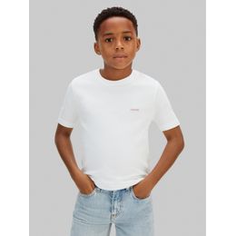 T-Shirt Calvin Klein Jeans "LOGO LABEL T-SHIRT", Jungen, Gr. 14 (164), wei&szlig;, Single Jersey, Obermaterial: 100% Baumwolle, unifarben, regular fit normal, Rundhals, eingesetzt abgesteppte Kante, Shirts T-Shirt, Regular fit f&uuml;r Kinder, mit Logoschriftzug