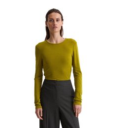 Marc O'Polo MARC O'POLO Damen Langarmshirt "aus TENCEL Modal"bright pea, Basic, Gr. S, unifarben, Obermaterial: 95% Modal, 5% Elasthan, Shirts