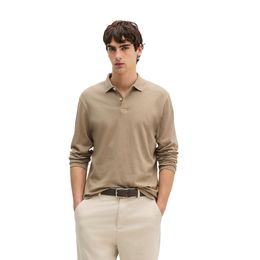 Marc O'Polo Langarm-Poloshirt MARC O'POLO "aus Baumwoll-Leinen-Mix", Herren, Gr. M, charleston gray, Obermaterial: 80% Baumwolle, 20% Leinen, unifarben, regular fit, Shirts