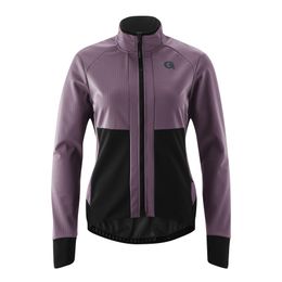 Fahrradjacke Gonso "Trail Jacket Softshell W", Damen, Gr. 40, lila (aubergine), 100% Polyester, hoch geschlossener Ausschnitt, Jacken Fahrradjacke, Wasserabweisende, strapazierf&auml;hige und atmungsaktive Radjacke.