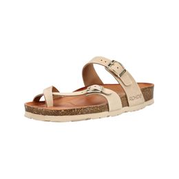 Zehentrenner Rohde "Rohde Pantoletten Nubukleder", Damen, Gr. 40, beige, Nubukleder, Schuhe Zehentrenner