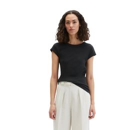 Marc O'Polo T-Shirt MARC O'POLO "aus Organic Cotton", Damen, Gr. L, schwarz, Obermaterial: 100% Baumwolle, unifarben, Basic, slim fit, Rundhals, Shirts T-Shirt