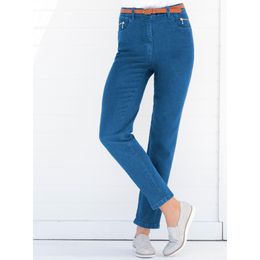 5-Pocket-Jeans Casual Looks, Damen, Gr. 38, Normalgr&ouml;&szlig;en, blau (blau, stone, washed), 98% Baumwolle, 2% Elasthan, unifarben, lang, Jeans 5-Pocket-Jeans