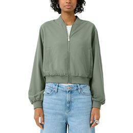 Bomberjacke QS, Damen, Gr. XS (34), light olive, Web, Obermaterial: 80% Polyester, 16% Viskose, 4% Elasthan, unifarben, l&auml;ssig geschnitten h&uuml;ftlang, Rundhals, elastischer Bund, Jacken Bomberjacke