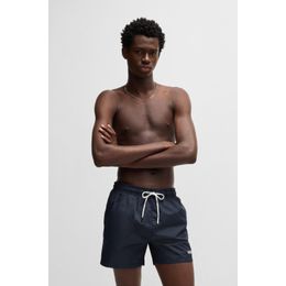 Badehose HUGO UNDERWEAR "Haiti", Herren, Gr. XXL (56), N-Gr, blau (dunkelblau), Microfaser, Obermaterial: 100% Polyacryl, Badehosen Badehose, mit Markenschriftzug auf der Kordel