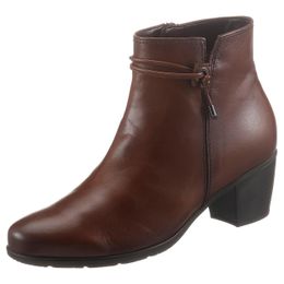 Stiefelette Gabor, Damen, Gr. 38,5, braun (cognac), Kalbsleder, used, Schuhe Stiefelette, Trichterabsatz, Ankleboots mit Hovercraft Luftkammer-Laufsohle