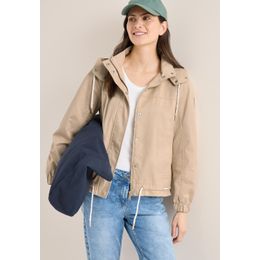 Outdoorjacke Cecil, Damen, Gr. L (42), crispy camel, Web, Obermaterial: 59% Baumwolle, 30% Polyester, 11% Polyamid; Futter: 100% Baumwolle, unifarben, comfort fit normal, ohne Ausschnitt, B&uuml;ndchen, Jacken Outdoorjacke, im Hoodie-Style