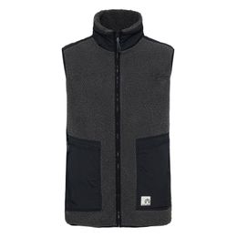 Funktionsweste North Bend "Funktionsweste NBGalan M Teddy Vest", Herren, Gr. L, grau (asphalt), Obermaterial: 100% Polyester Pol. recyc.., Westen Funktionsweste