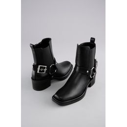 Westernstiefelette ANISTON SHOES, Damen, Gr. 38, schwarz, Lederimitat, Schuhe, Cowboyboots, Blockabsatz, in schmaler Form