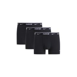 Trunk NIKE UNDERWEAR "TRUNK 3PK", Herren, Gr. S, 3 Stk., schwarz-wei&szlig; (schwarz, schwarz, schwarz), Jersey, Obermaterial: 95% Baumwolle, 5% Elasthan, k&ouml;rpernah, Unterhosen, mit Logo-Elastikbund