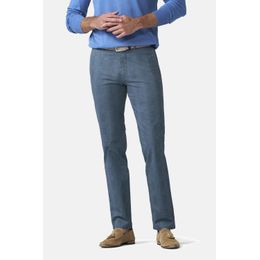 Chinos MEYER "Bonn 1-5078", Herren, Gr. 24, Normalgr&ouml;&szlig;en, grau, blau, 96% Baumwolle, 4% Elasthan, unifarben, regular fit lang, Hosen, Karo-Print