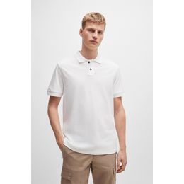Poloshirt BOSS Orange "Prime", Herren, Gr. L, wei&szlig; (100_wei&szlig;), Jersey, Obermaterial: 100% Baumwolle, unifarben, regular fit h&uuml;ftlang, hoch geschlossener Ausschnitt, eng elastischer Bund, Shirts, mit Polokragen