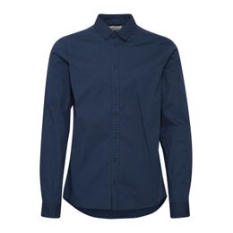 Langarmhemd Blend "Langarmhemd BHBoxwell", Herren, Gr. L, N-Gr, blau (marineblaus), Obermaterial: 97% Baumwolle CO. 3% Elasthan EL., Hemden