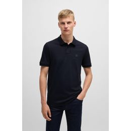 Poloshirt BOSS Orange "Passenger", Herren, Gr. M, blau (404_schwarz_blau), Jersey, Obermaterial: 95% Baumwolle, 5% Elasthan, unifarben, Basic h&uuml;ftbedeckend, hoch geschlossener Ausschnitt, eng B&uuml;ndchen, Shirts, mit Polokragen