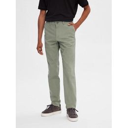 Chinos Selected "SLH175-SLIM NEW MILES FLEX PANT NOOS", Herren, Gr. 33, L&auml;nge 34, gr&uuml;n (vetiver), Web, Obermaterial: 91% Baumwolle, 6% Polyester, 3% Elasthan, unifarben, slim fit lang, Hosen, Baumwollmischung, slim fit