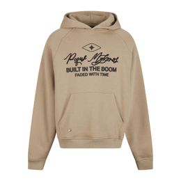 PEQUS Herren Kapuzensweatshirt "PEQUS PEQUS Built in the Boom Logo Hoodie"aluminium, Gr. S, bedruckt, 100% Baumwolle, Sweatshirts