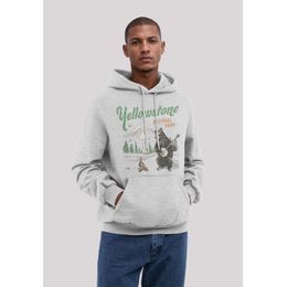 Kapuzenpullover F4NT4STIC "US National Parks Yellowstone Bear Playing Banjo", Herren, Gr. L, grau (grau melange), Obermaterial: 80% Baumwolle, 20% Polyester, relaxed fit, Pullover Kapuzenpullover, Premium Qualit&auml;t
