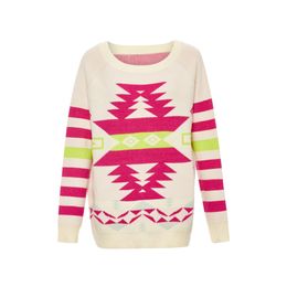 Ebeeza Pullover Damen Gr&ouml;&szlig;e M/L hellgr&uuml;n / pink / wollwei&szlig;