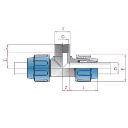Cepex PP PE Rohr Verschraubung T-St&uuml;ck 20 x 1/2" IG x 20