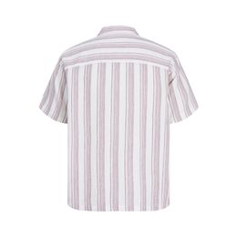 Jack & Jones Kurzarmhemd JACK & JONES "JORNANTUCKET DOUBLE CLOTH SHIRT SS EA26", Herren, Gr. L, N-Gr, cabernet stripes:stripes, Web, Obermaterial: 100% Baumwolle, gestreift, relaxed fit normal, Hemden