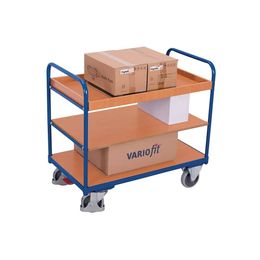 Cordes Etagenwagen mit 1 Tablett und 2 B&ouml;den 250 kg Traglast Typ XL + EasySTOP