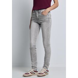 Skinny-fit-Jeans STREET ONE STUDIO, Damen, Gr. 29, L&auml;nge 32, light grau random, Jeans, 63% Baumwolle, 25% Polyester, 10% Viskose, 2% Elasthan, unifarben, lang, Jeans, aus Baumwolle mit Stretchanteil