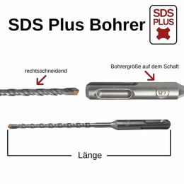 SDS Bohrer, Hammerbohrer, 8mm, Betonbohrer, Steinbohrer, 4 Schneider