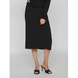 Strickrock Vila "VICOMFY A-LINE KNIT SKIRT- NOOS", Damen, Gr. M (38), schwarz, Strick, Obermaterial: 51% Viskose, 27% Polyester, 22% Polyamid, unifarben, regular fit kniebedeckend, R&ouml;cke