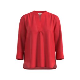 Shirtbluse s.Oliver, Damen, Gr. 44, rot, Web, Obermaterial: 81% Viskose, 19% Polyamid, gebl&uuml;mt, bequem h&uuml;ftbedeckend, V-Ausschnitt, Blusen, mit 3/4-&Auml;rmeln und im Tunika-Look