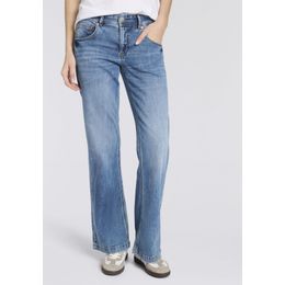 5-Pocket-Jeans Herrlicher "Edna Denim Light", Damen, Gr. 30, L&auml;nge 32, sun faded, Denim/Jeans, Obermaterial: 98% Baumwolle, 2% Elasthan, bootcut fit normal, Jeans 5-Pocket-Jeans, im Flared Fit