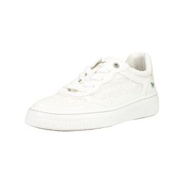 Sneaker Mustang Shoes "Mustang Shoes Sneaker Lederimitat/Textil", Damen, Gr. 37, wei&szlig;, Lederimitat, Textil, Schuhe Sneaker