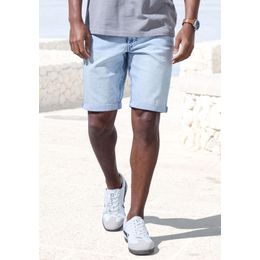 Jeansshorts John Devin "5-Pocket Shorts", Herren, Gr. 33, N-Gr, blau (lightblau, denim), Denim/Jeans, Obermaterial: 98% Baumwolle, 2% Elasthan, unifarben, normal kurz, Jeans Jeansshorts, aus elastischer Denim-Qualit&auml;t
