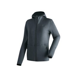Fleecejacke Maier Sports "Fave W", Damen, Gr. 36, grau (anthrazit), 95% Polyester, 5% Elasthan, Rundhals, Jacken Fleecejacke, Damen Fleece mit verstellbarer Kapuze, atmungsaktiver Zip-Hoodie