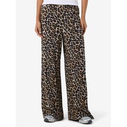 Jogginghose Noisy may "NMPASA NW WIDE PANTS NOOS", Damen, Gr. S, N-Gr, schwarz aop:leo, Web, Obermaterial: 57% Baumwolle, 38% Modal, 5% Elasthan, bedruckt, regular fit normal, Hosen Jogginghose