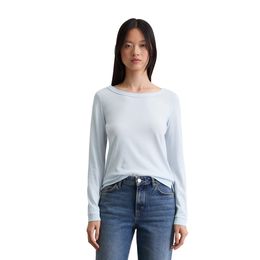 Marc O'Polo Langarmshirt MARC O'POLO "aus Organic Cotton", Damen, Gr. L, calm blau, Obermaterial: 100% Baumwolle, unifarben, Basic, regular fit, Rundhals, Rippb&uuml;ndchen, Shirts Langarmshirt